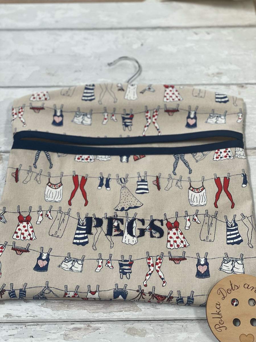 Peg Bag - Washing Line – Polka Dots and Roses